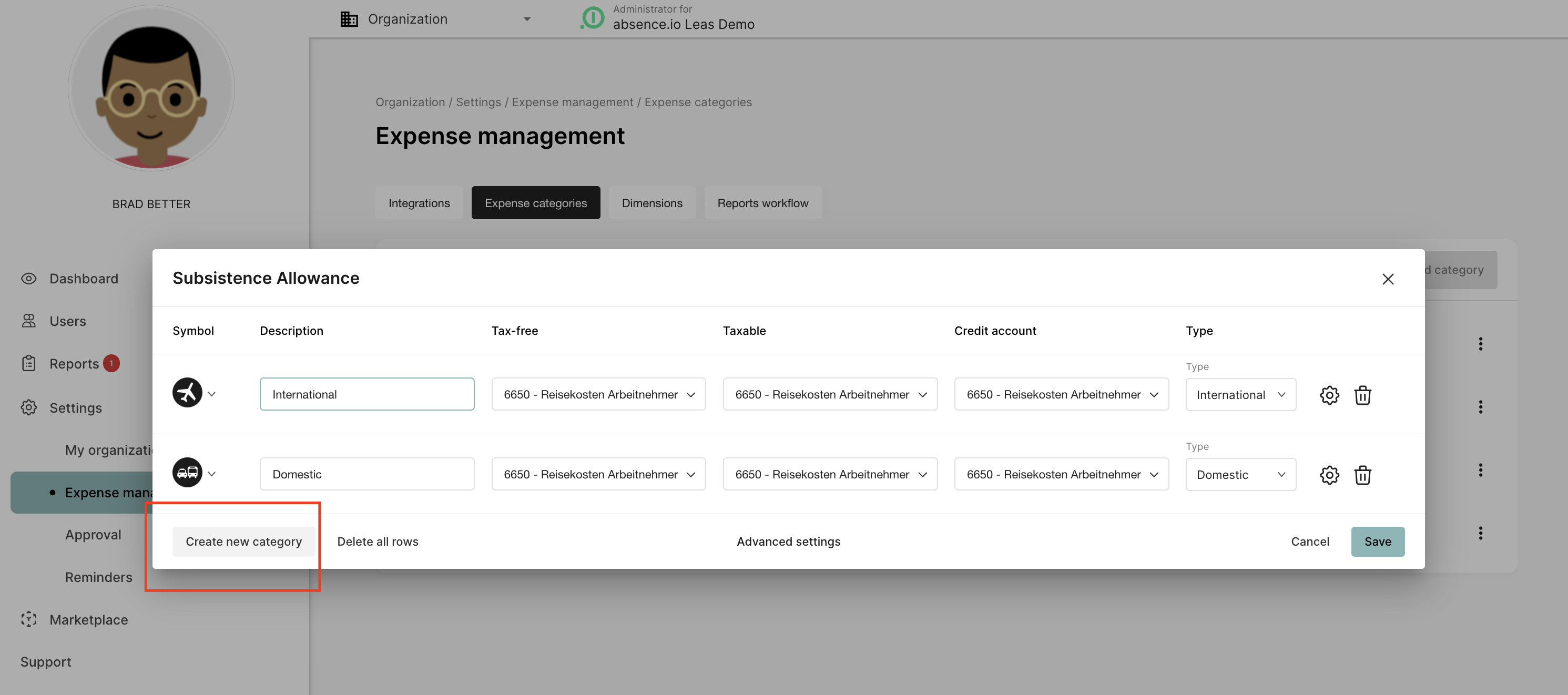 How do we set up subsistence allowance? – absence.io/en